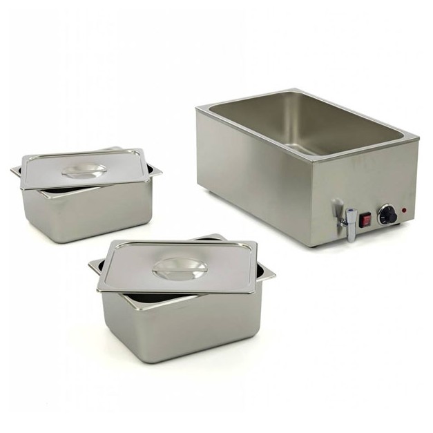 Bain Marie - avec robinet - incl 2 x 1/2 GN set - électrique