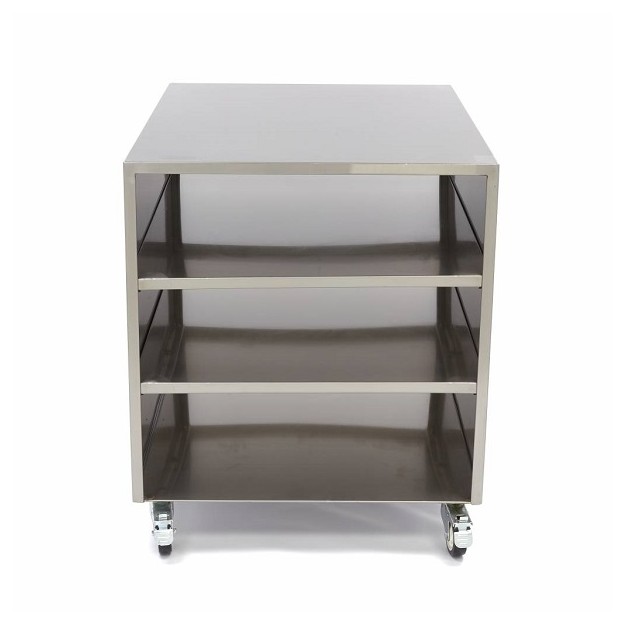 Table en inox sur roues 60 x 80 cm