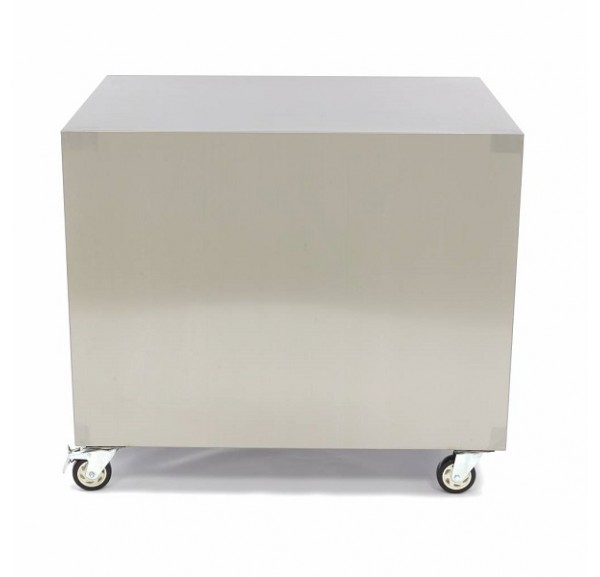 Table en inox sur roues 60 x 60 cm