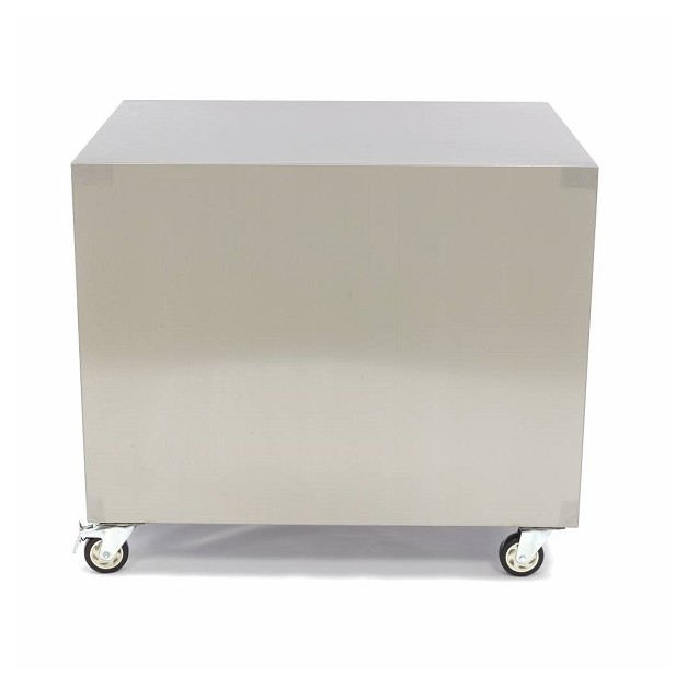 Table en inox sur roues 60 x 60 cm