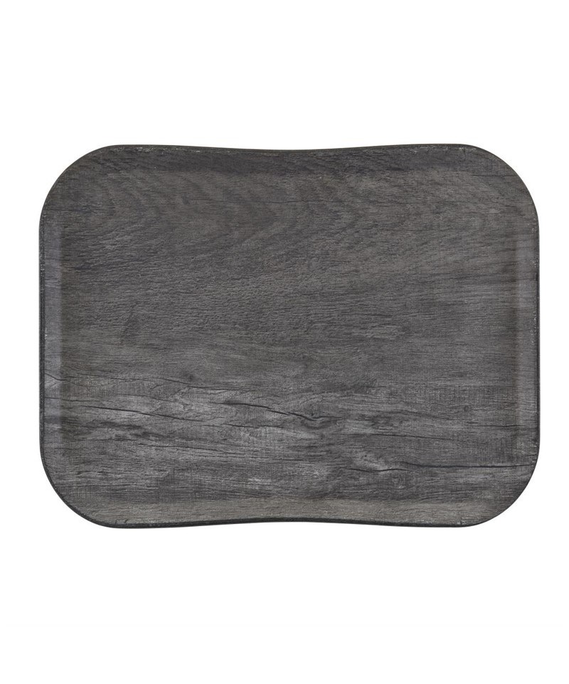 Plateau polyester Century aspect naturel bois Cambro chêne gris 360 x 460mm