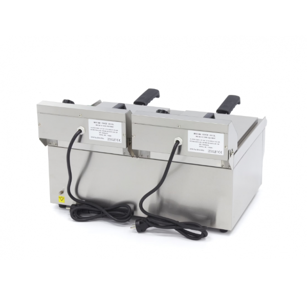 Friteuse pro double 2 x 13L avec vidange – Inox robuste CHR