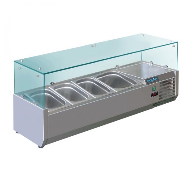 Présentoir saladette a poser 4 bacs GN POLAR GD875