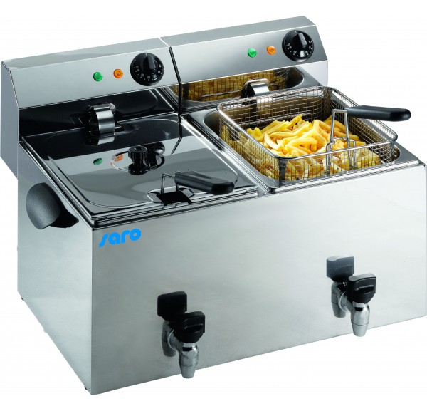 Friteuse électrique pro à double cuve de 8 litres PROFRI