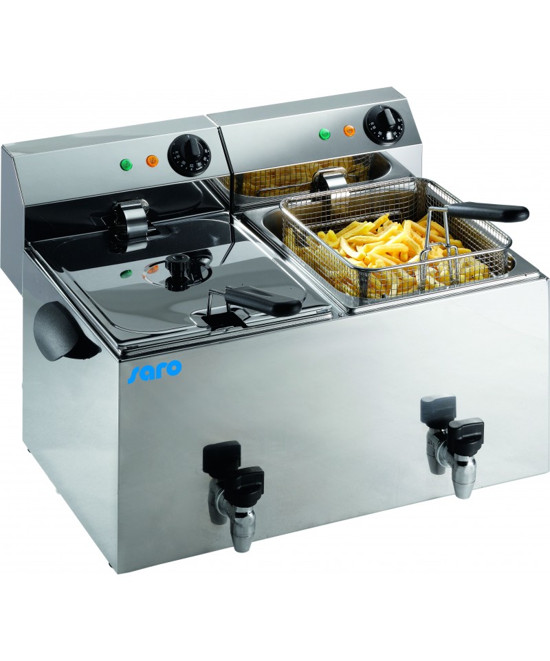Friteuse électrique pro à double cuve de 8 litres PROFRI