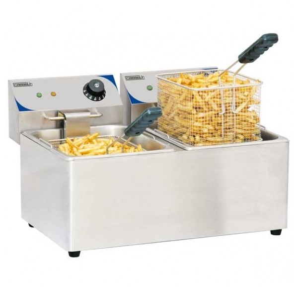 Friteuse pro électrique avec 2 bacs de 8 litres